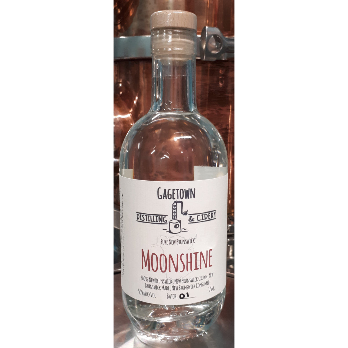 Pure NB Corn Moonshine 100Proof (50% alc/vol) – Gagetown Distilling ...